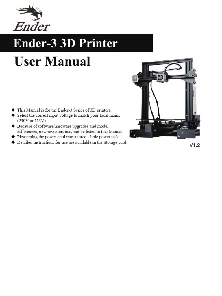 Ender-3 - Manual Do Usuário | PDF