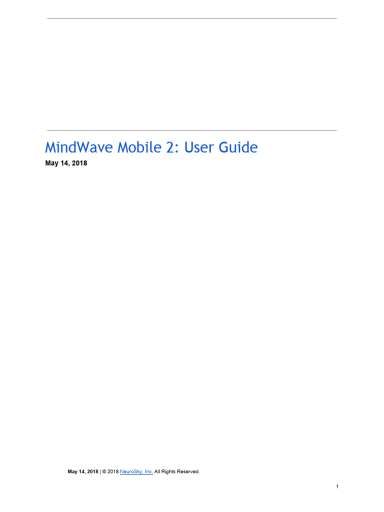 MindWave Mobile 2 User Guide | PDF | Mobile App | Bluetooth