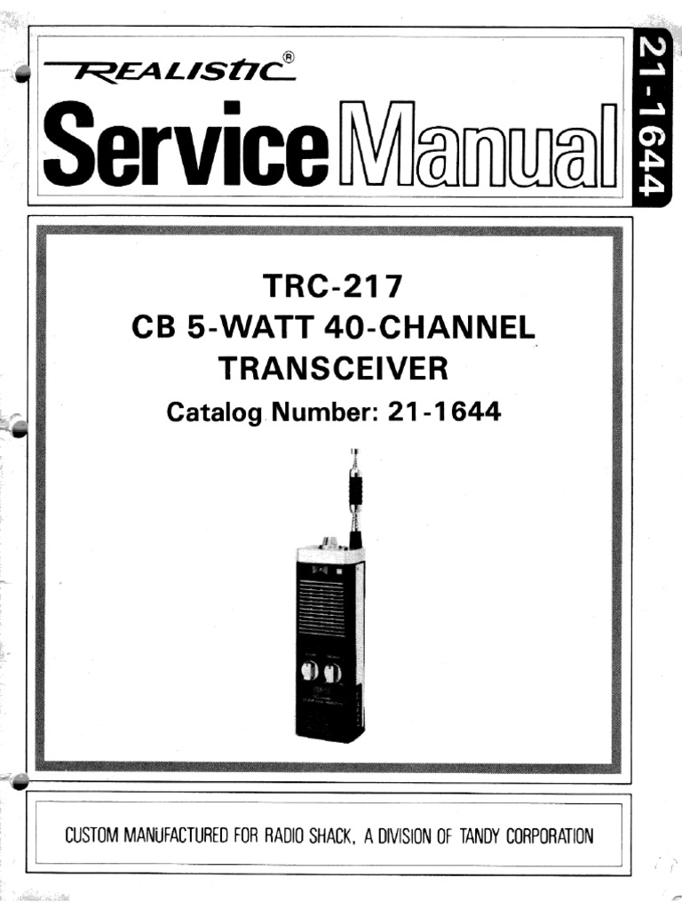 Radio Shack TRC-217 | PDF
