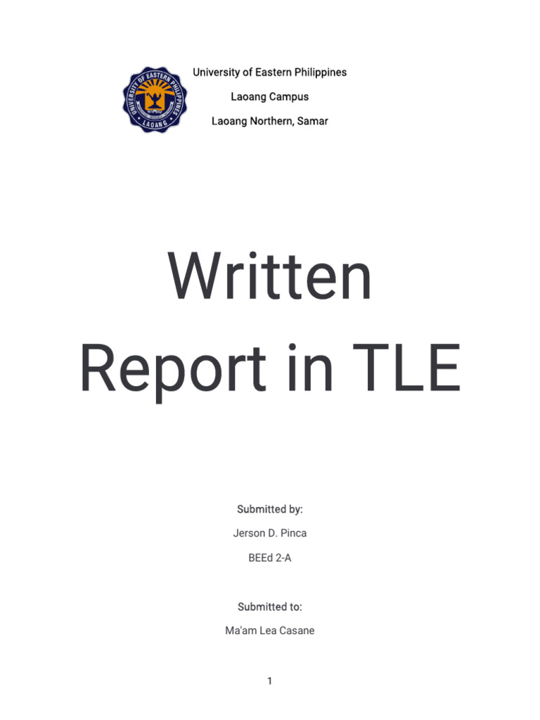 Written Report in Tle | PDF