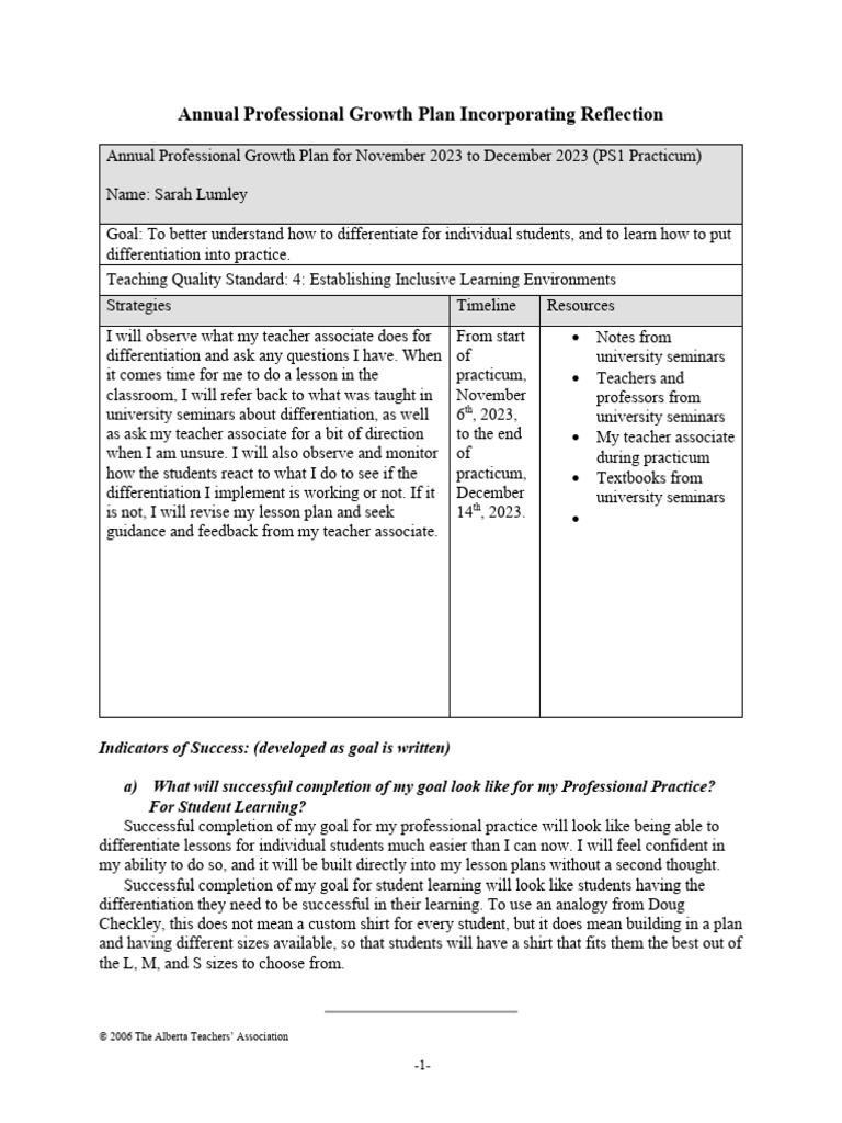 Lumley Sarah - PGP | PDF | Teachers | Lesson Plan