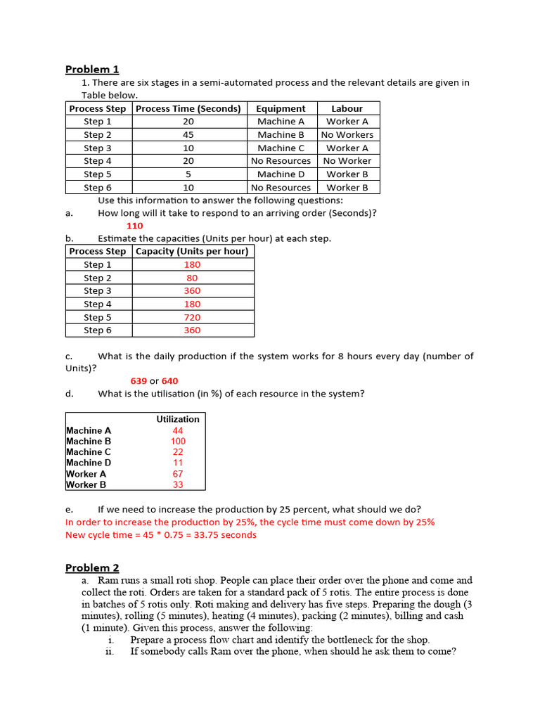 Process Analysis Problems Solution | PDF | Business | Business Process