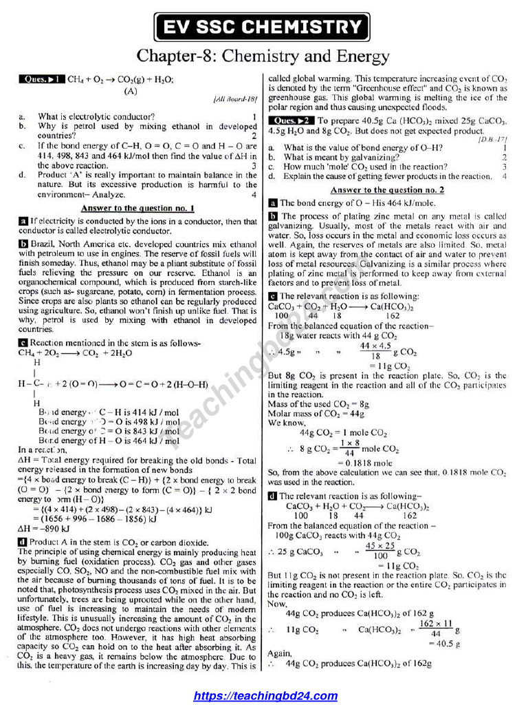 SSC Ev Chemistry 8th Chapter Note | PDF