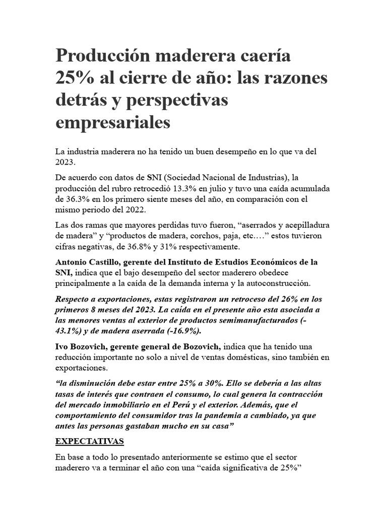 Producción Maderera Caería 25 | PDF