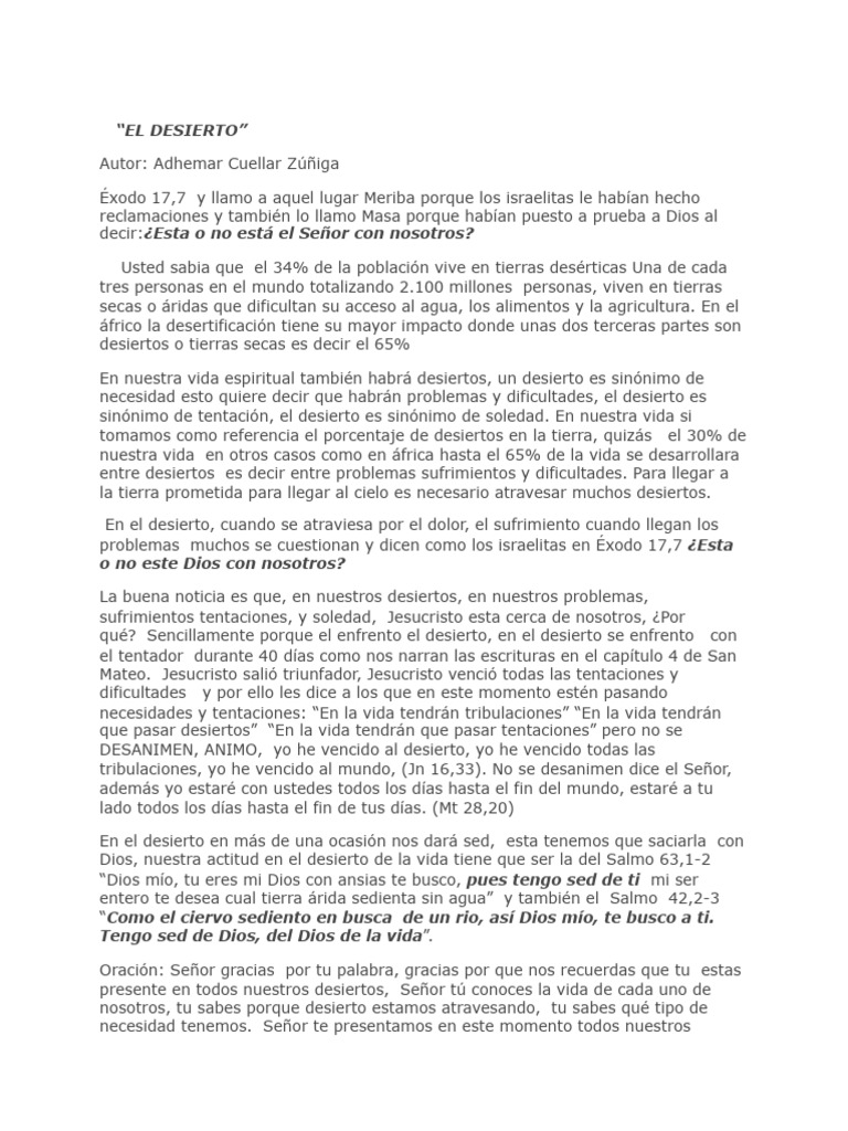 el desierto | PDF | Desierto | Cristo (título)