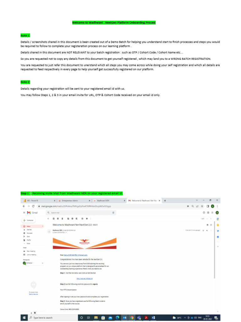 Copy - NextGen - Registration Process | PDF