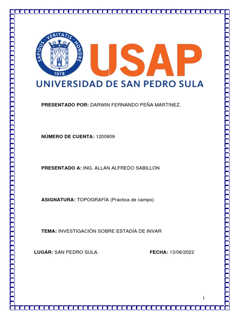Peña_Darwin_Investigar Sore Estadia de Invar | PDF | Metrología
