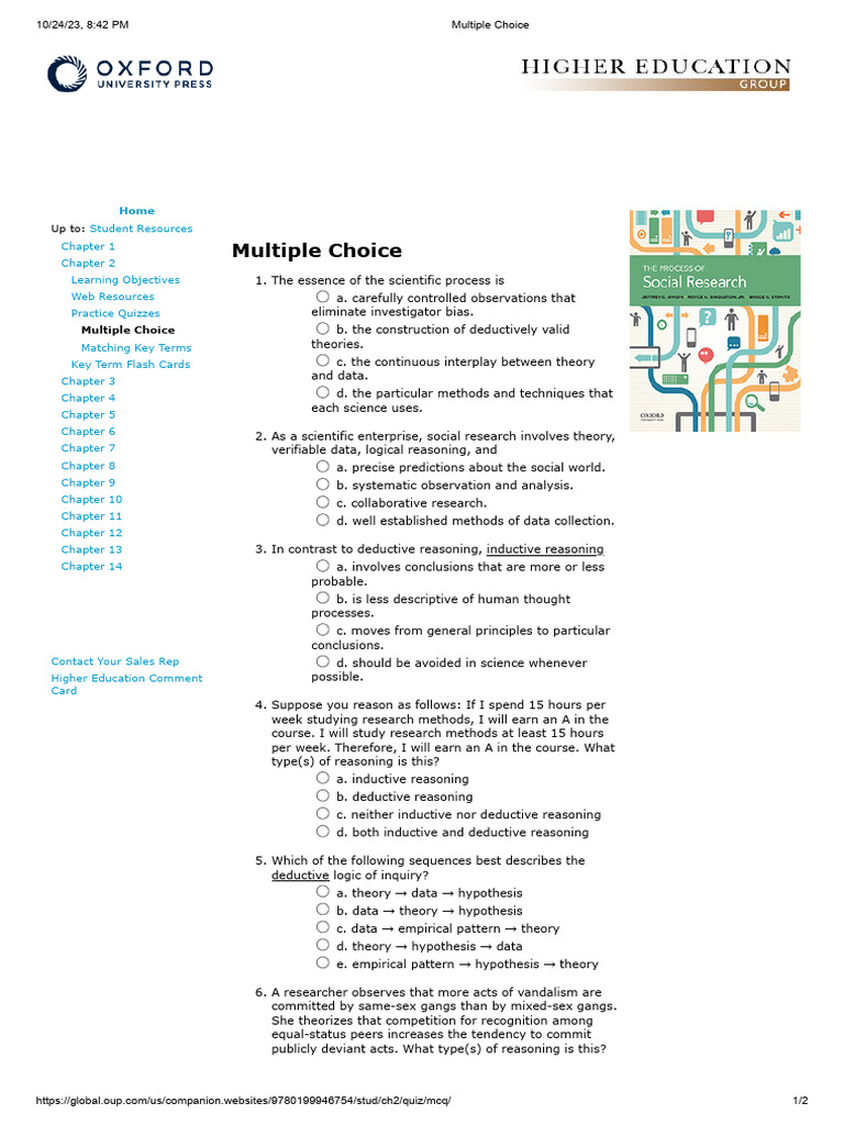 Multiple Choice 2 | Download Free PDF | Inductive Reasoning | Deductive Reasoning