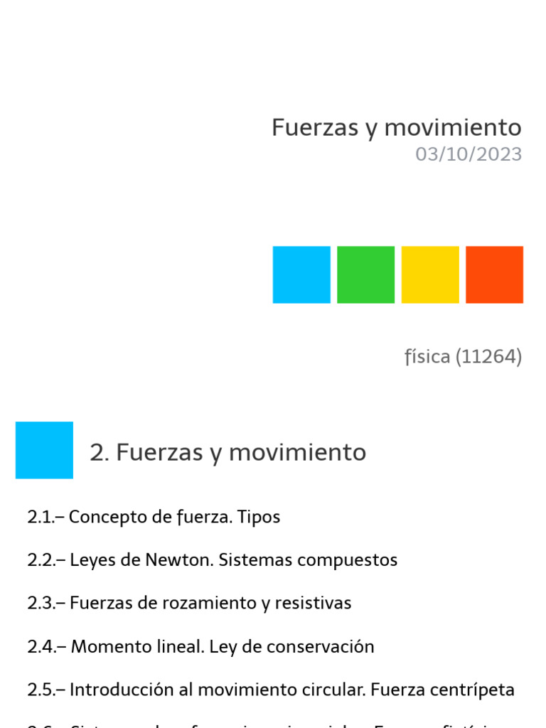 Fuerzas y Movimiento | PDF | Fuerza | Las leyes del movimiento de Newton