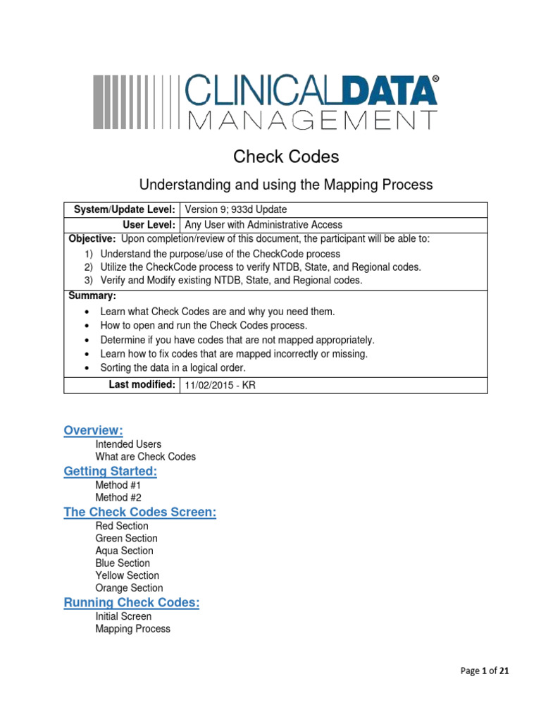933 Check Codes | PDF