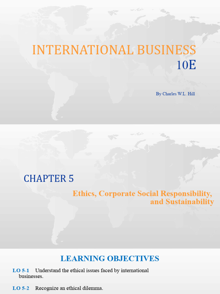 Chapter 5 - Ethics, Corporate Social Responsibility, and Sustainability | PDF