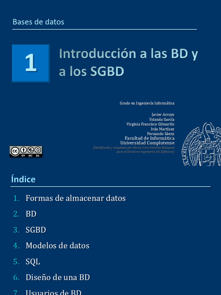 BD01 Intro | PDF | Bases de datos | SQL