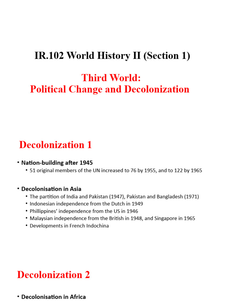 Decolonization and Political Change in the Third World | PDF ...