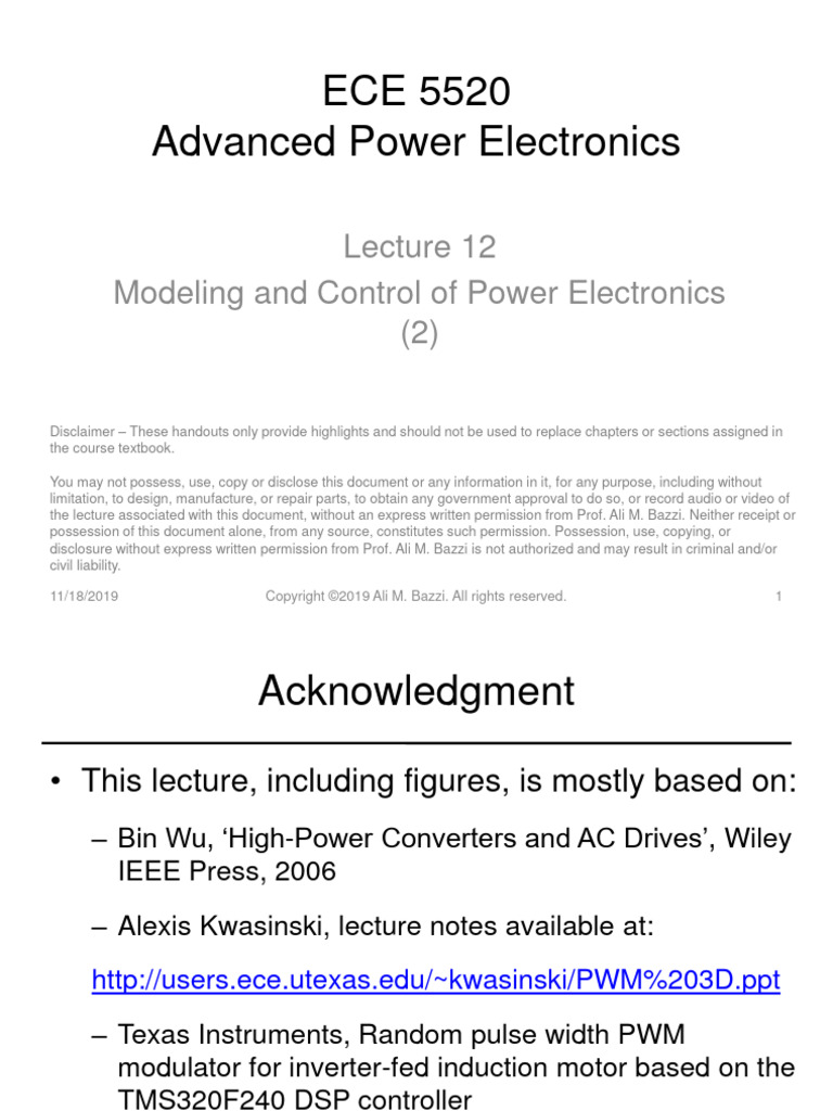 Uconn ECE 5520 Lecture 12 | PDF | Power Inverter | Power Electronics