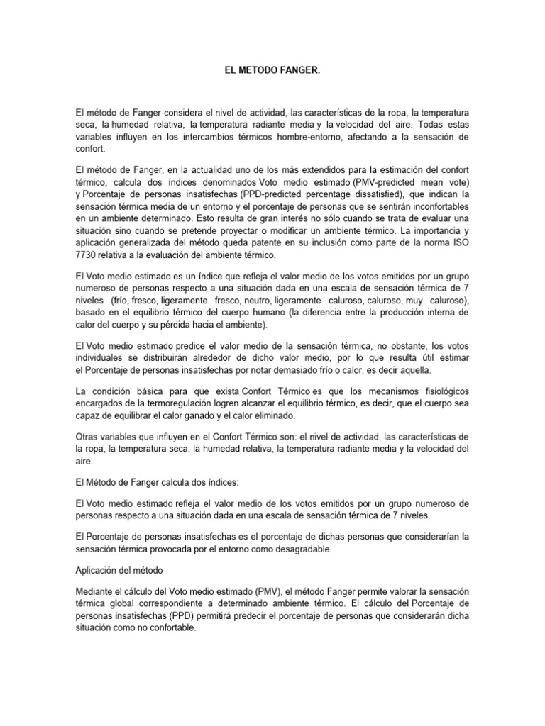 El Metodo Fanger | PDF | Relaciones personales, crianza y desarrollo ...