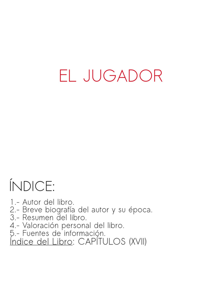 El Jugador - Dostoievski | PDF