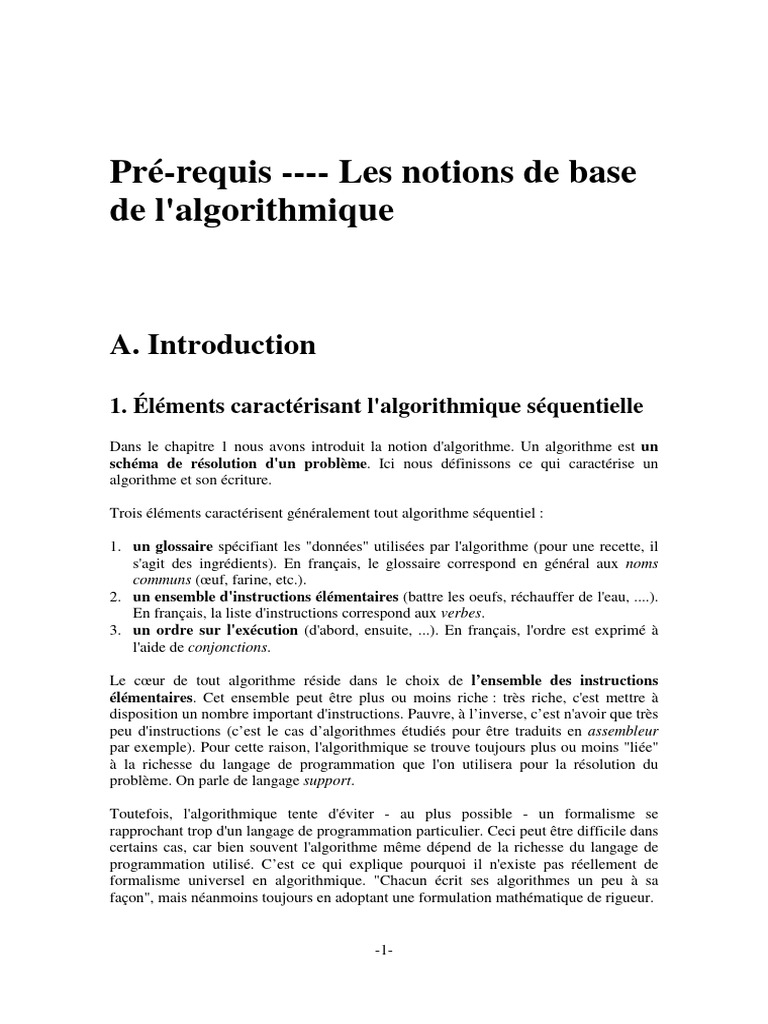 Cours Algo Base | PDF