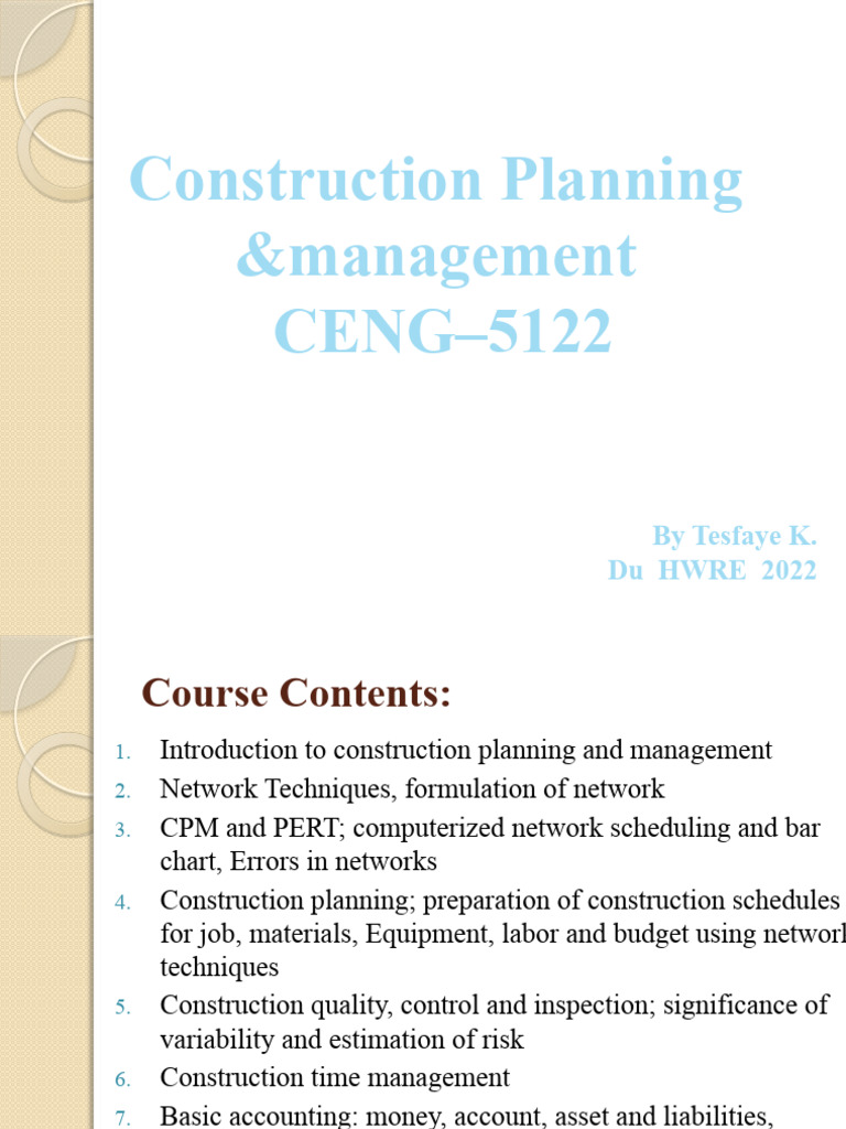 Lec 1 Introduction To Planning For HWRE | PDF | Art