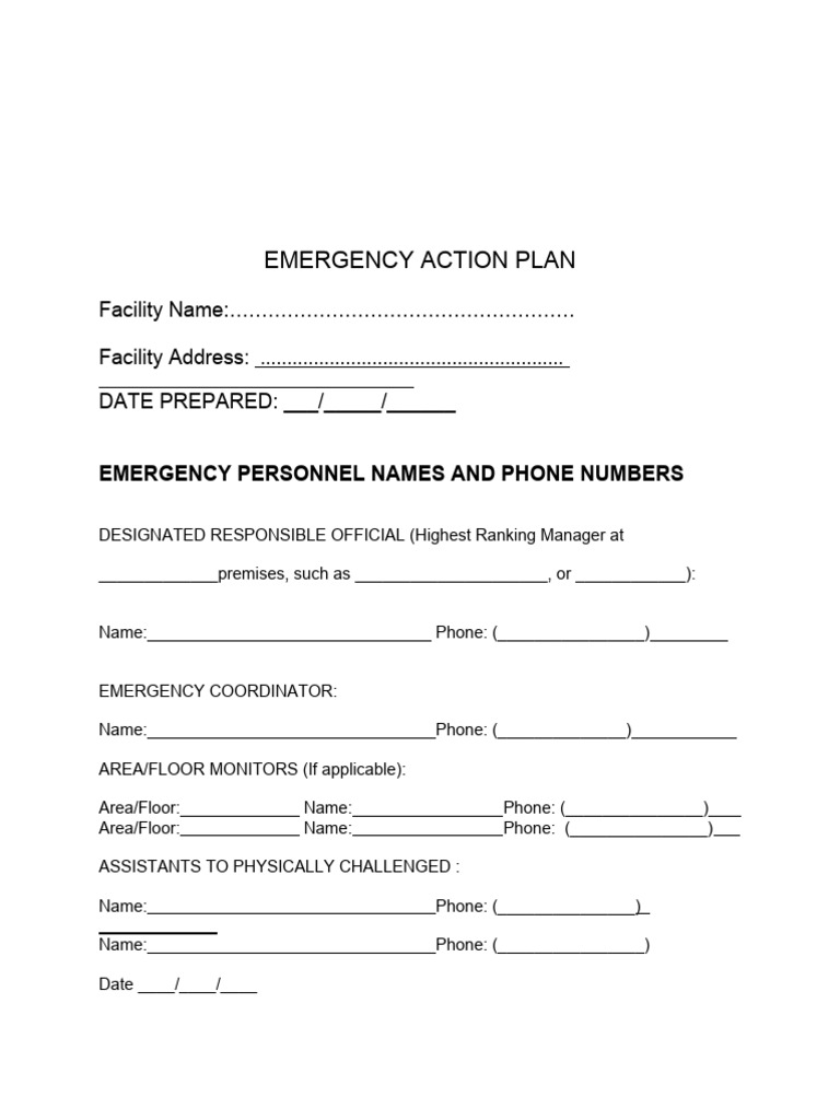 Emergency Action Plantemplate | PDF | Tropical Cyclones | Emergency