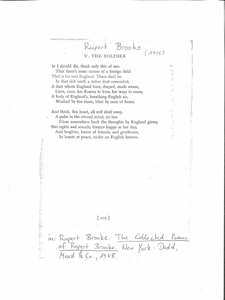 Brooke+Rupert The+Soldier | PDF | Art | Poetry