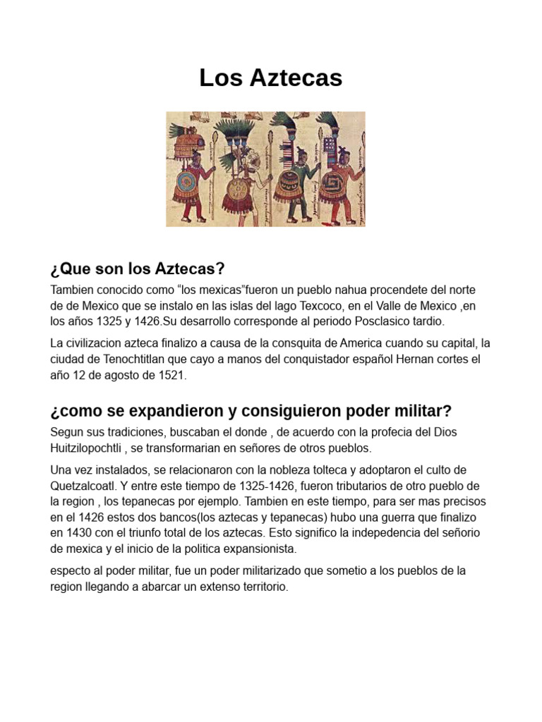 Los Aztecas | PDF | Ciencias sociales | Historia