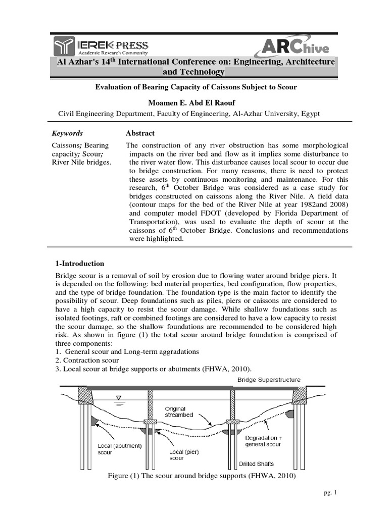 Evaluation of Bearing Capacity of Caissons Subject To Scour | PDF ...