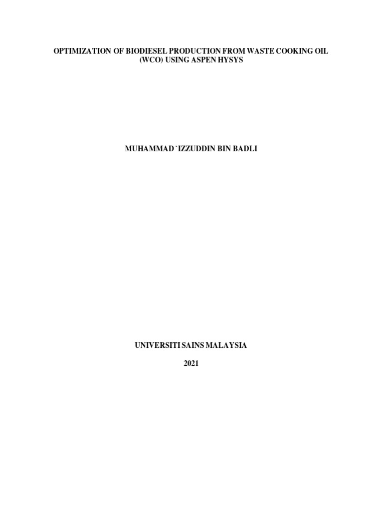 Optimization of Biodiesel Production From Waste Cooking Oil (WCO) Using ... Optimization of Biodiesel Production From Waste Cooking Oil (WCO) Using ...
