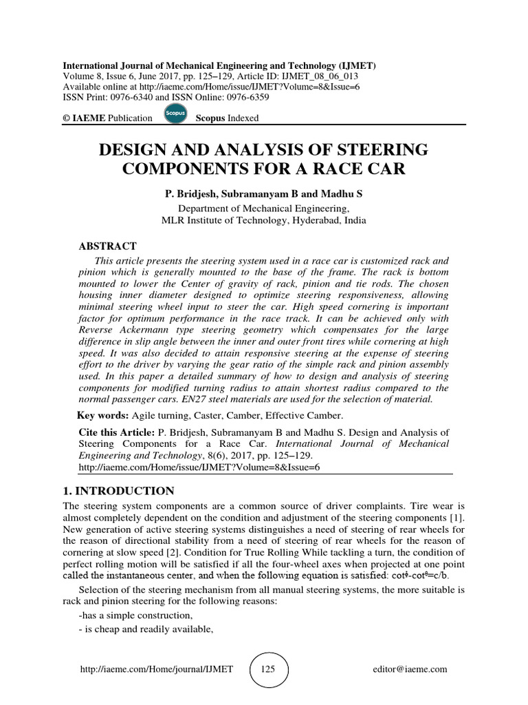 Ijmet 08 06 013 | PDF | Steering | Gear