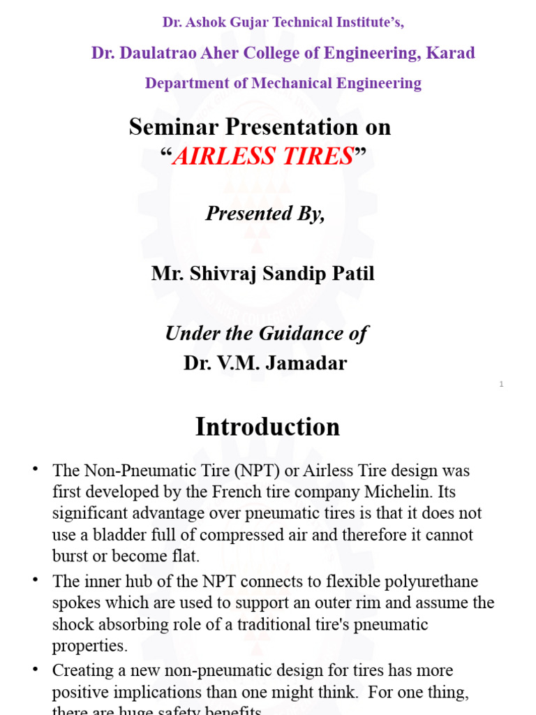 Airless tire Seminar ppt | PDF