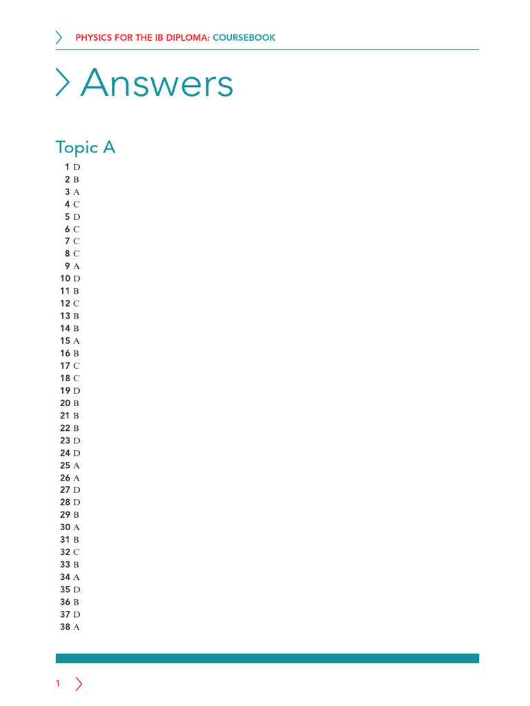 Ib Phys DC Answers ESQ A | PDF