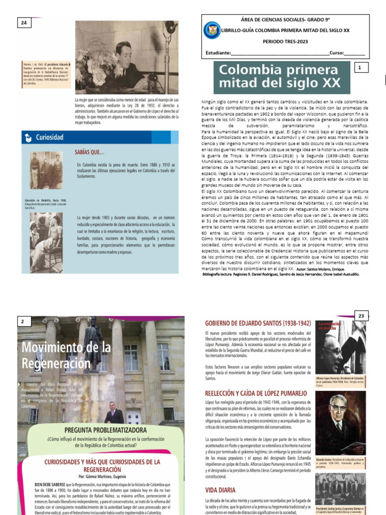 Librillo Colombia Primera Mitad XX 2023 | PDF | Colombia