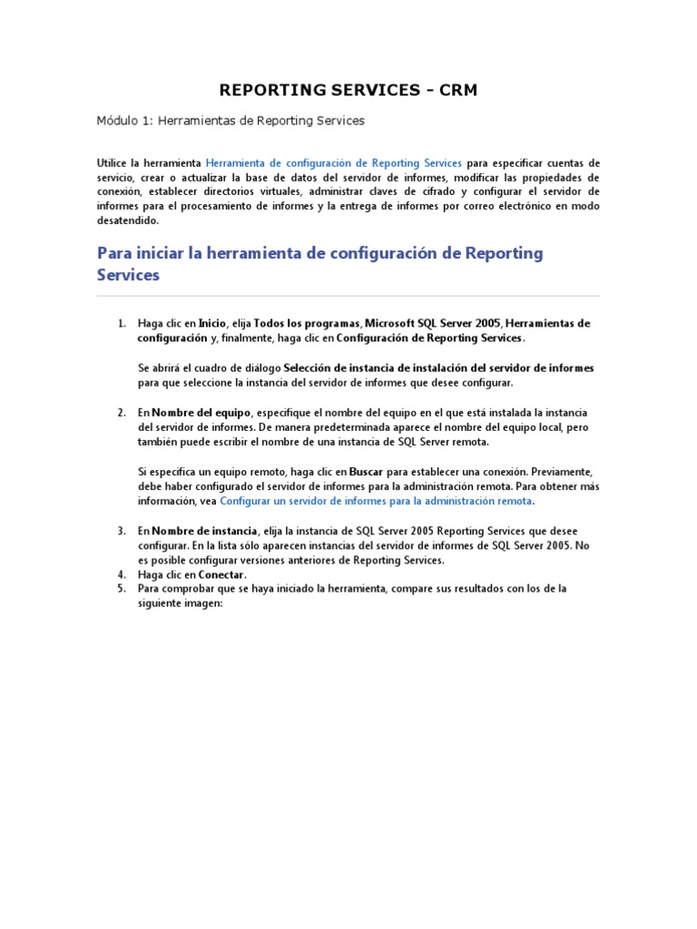 Herramientas de Reporting Services en CRM | PDF | Tabla (base de datos ...
