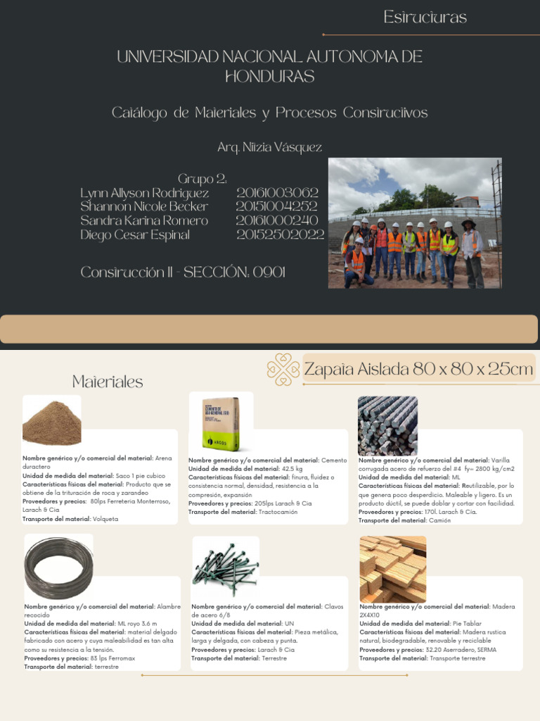 Catálogo de Materiales Estructura | PDF | Hormigón | Herramientas