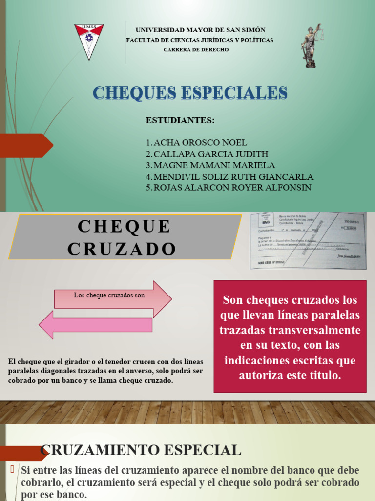 Tema 32 Cheques Especiales | PDF | Cheque | Bancos