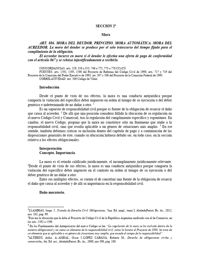 Mora, Cod Comentado Ameal | PDF | Pagos | Estatuto de limitaciones