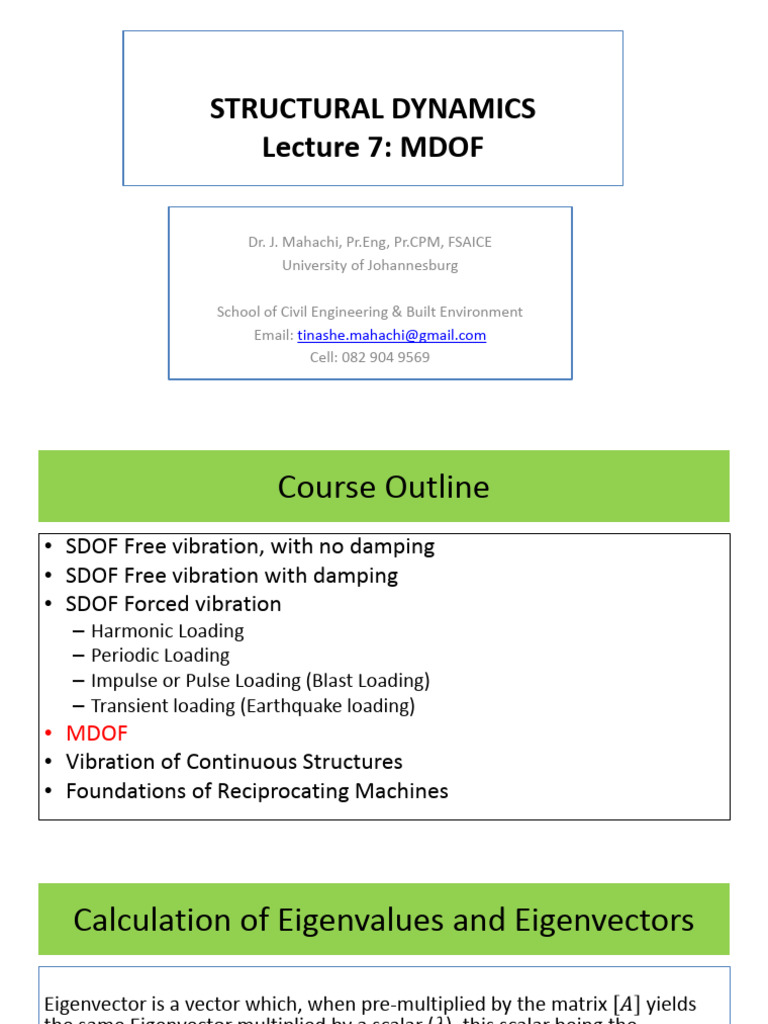 Lecture 7 - MDOF | PDF Lecture 7 - MDOF | PDF