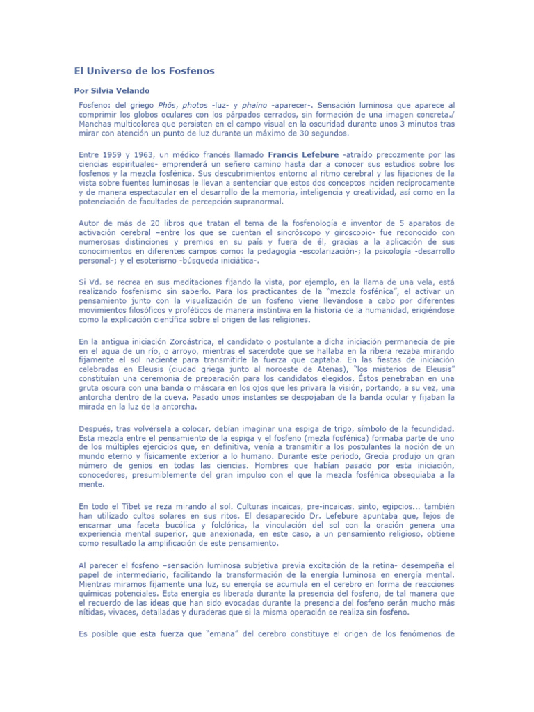 El Universo de Los Fosfenos | PDF