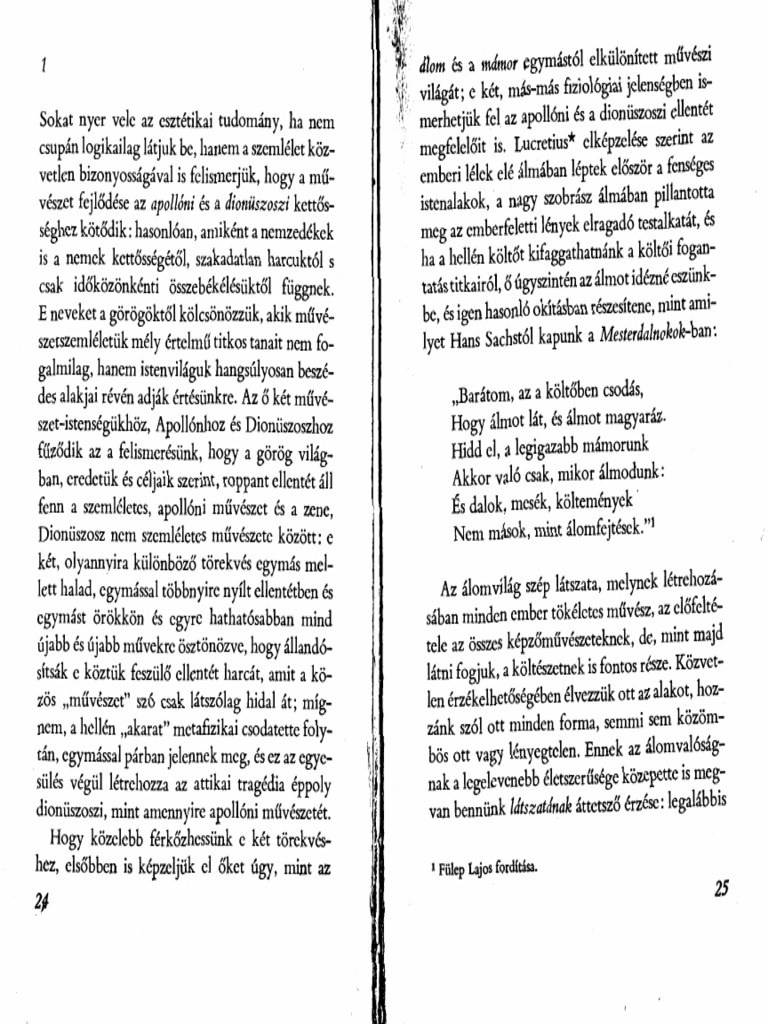 Nietzsche - A Tragédia Születése (Részlet) | PDF