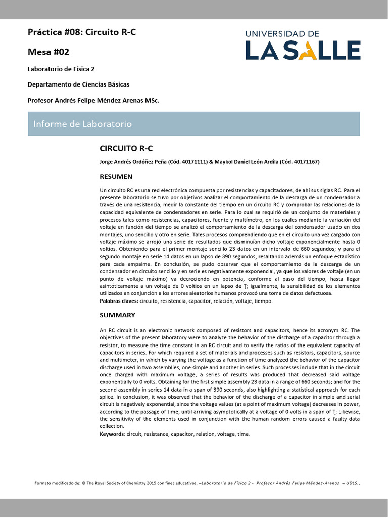 Circuito R-C | PDF