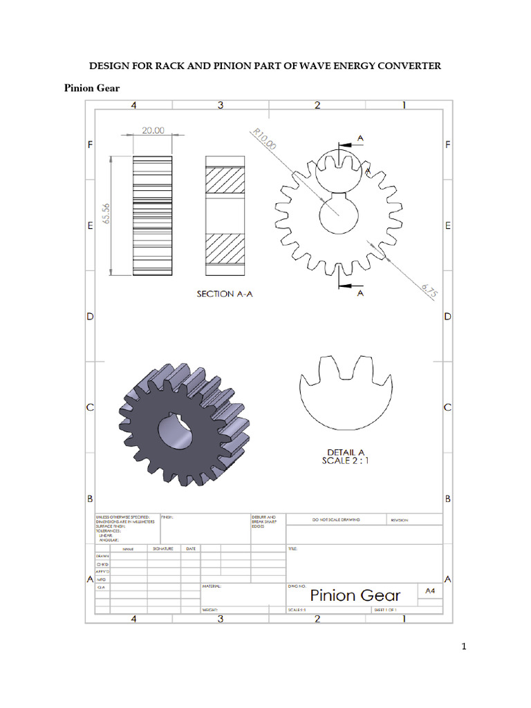 Rack And Pinion Design For Wave Energy Converter Pdf