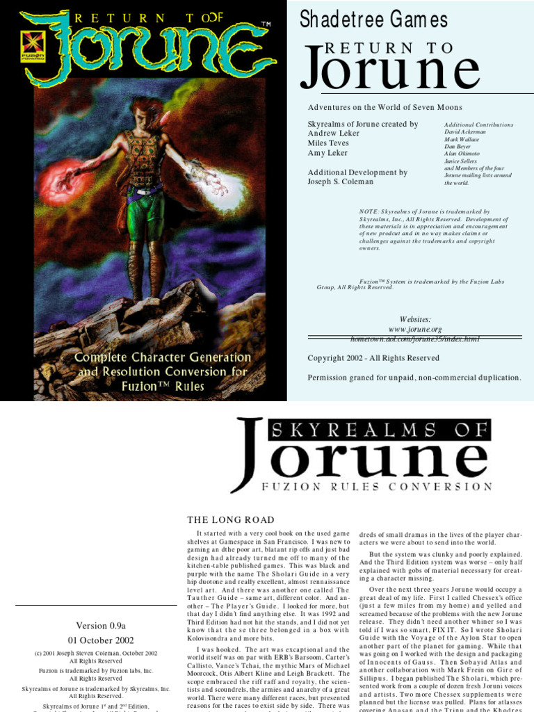 Fuzion Jorune Screenbook | PDF