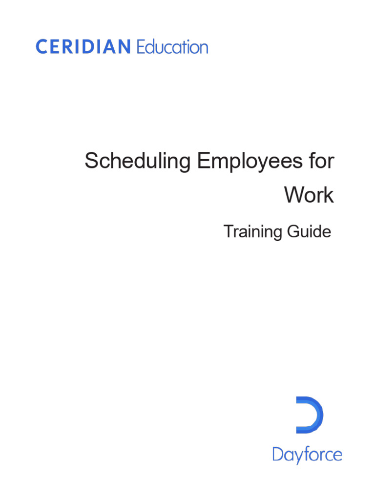 Scheduling Employees For Work - Training Guide - 610201 | PDF | Icon ...