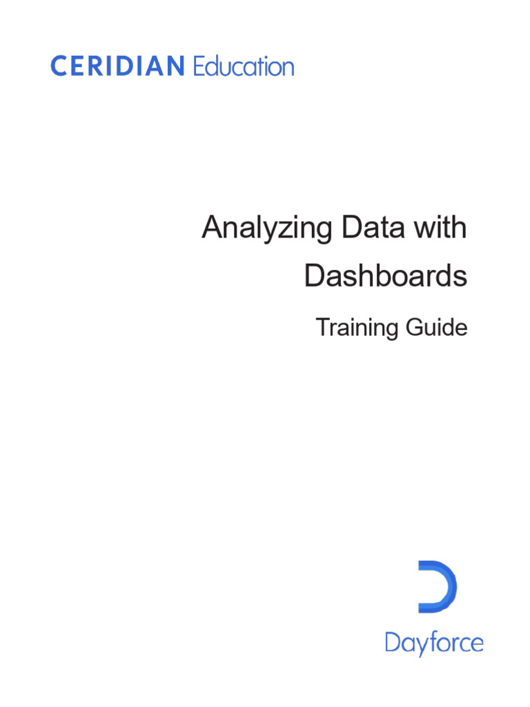 Analyzing Data With Dashboards - Training Guide 600301 | PDF ...
