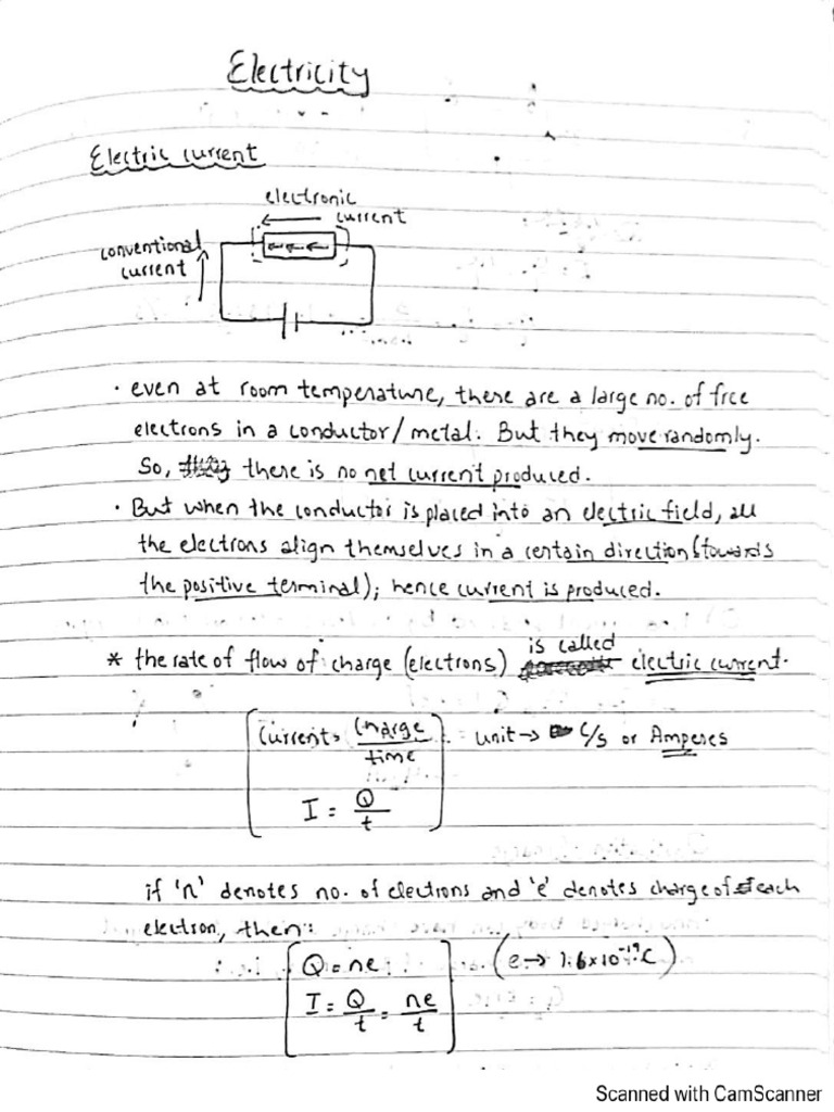 Physics AS Electricity Notes | PDF