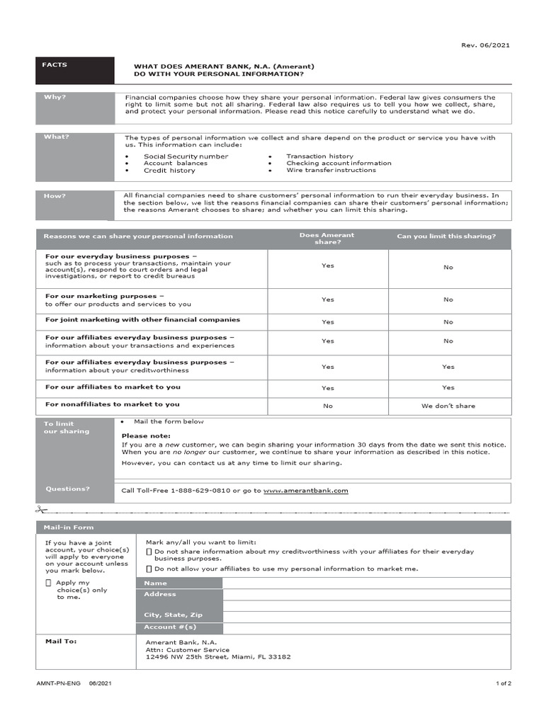 Amerant - Acuerdo de Confidencialidad | PDF | Banks | National Bank