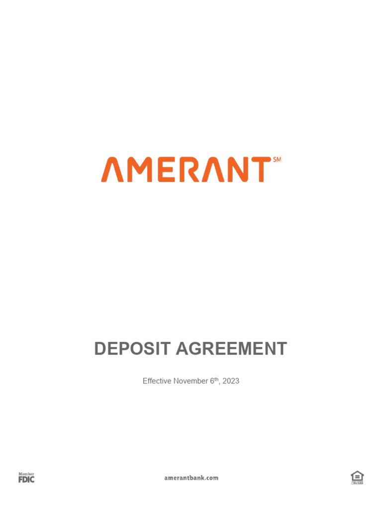 Amerant - Deposit-Agreement | PDF