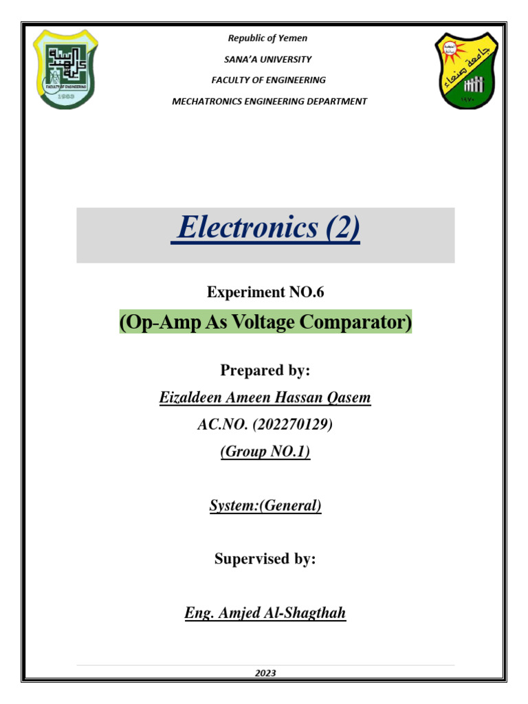Op-Amp Comparator | PDF