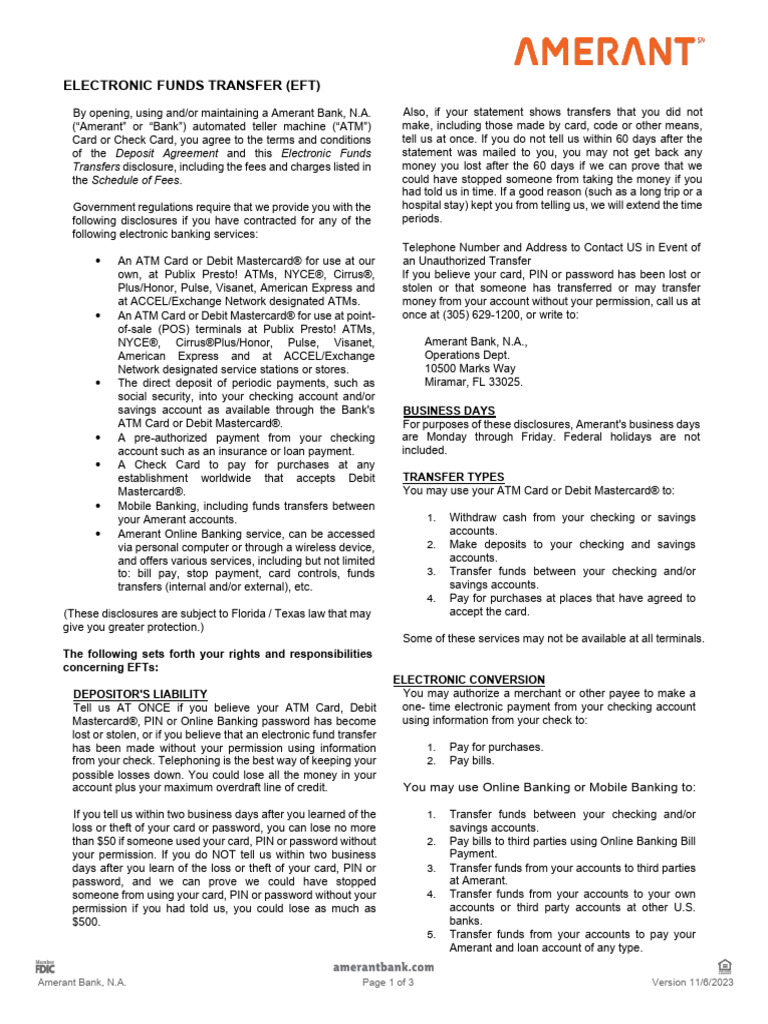 Amerant - EFT-Format-Eng | PDF | Business