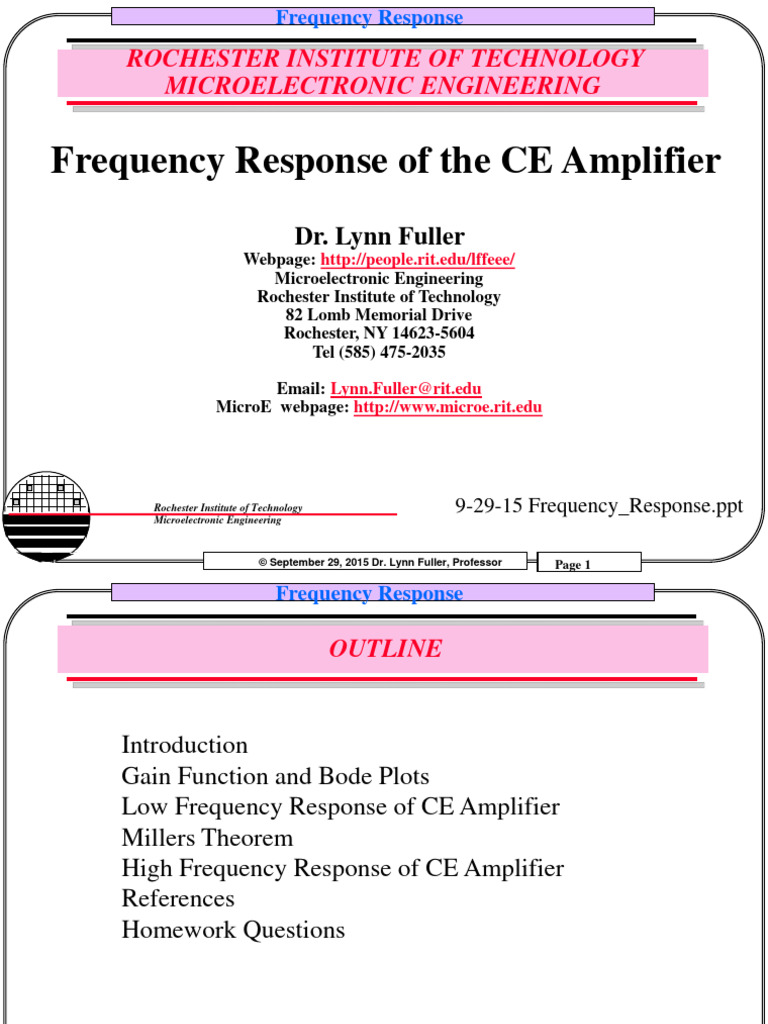 Frequency Response of The CE Amplifier | PDF