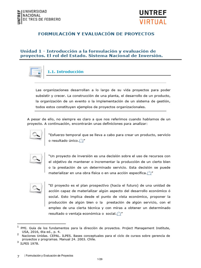 Unidad 1 - Formulacion y Evaluacion de Proyectos | PDF | Presupuesto | Infraestructura